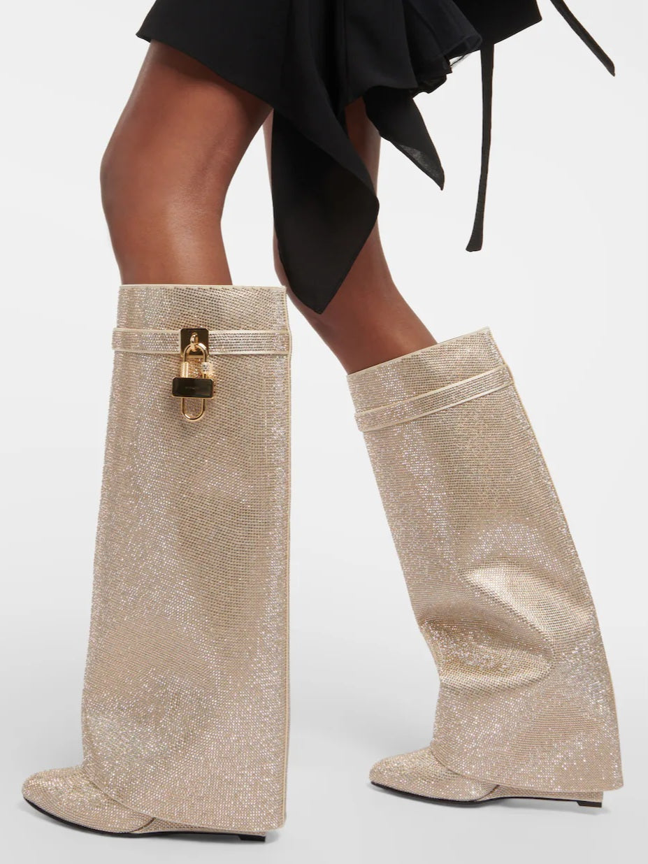 Shark Lock Boots In Strass – Pyd Shop