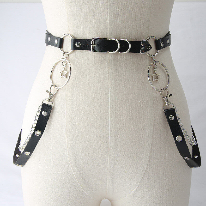 Gothic twinkle stars hearts body chain belt – Pyd Shop
