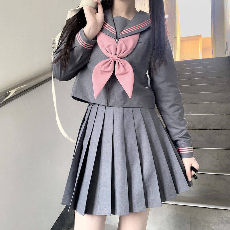 Grey Pink JK sailor girl school uniform set – Pyd Shop