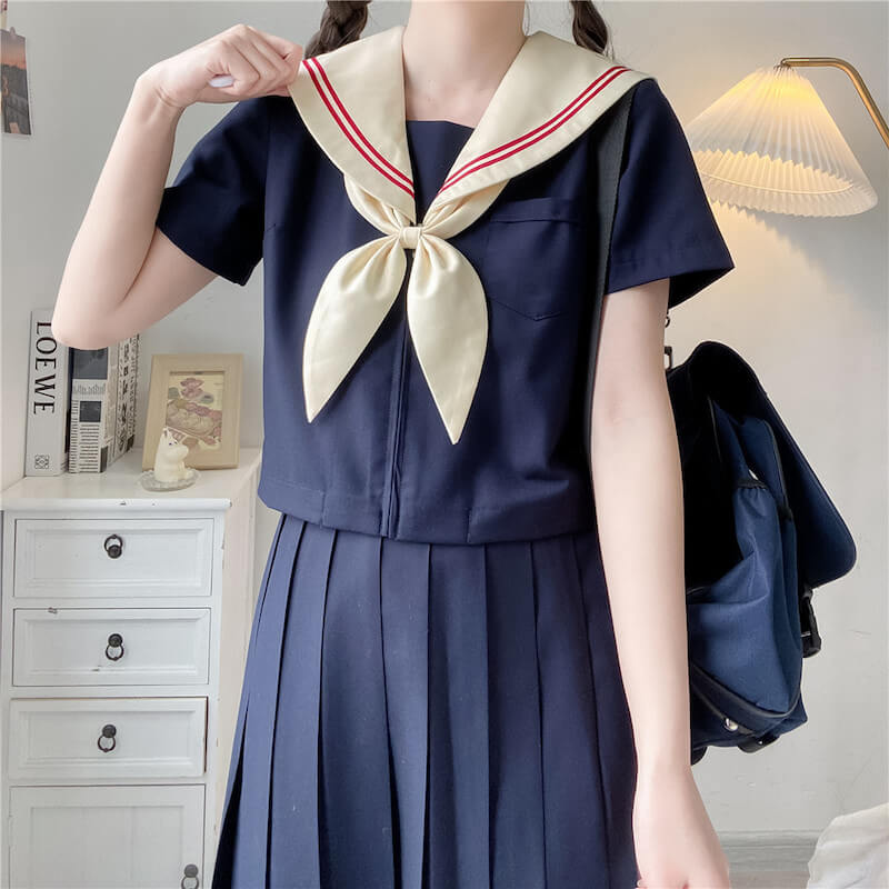 Navy Beige JK sailor girl school uniform set – Pyd Shop