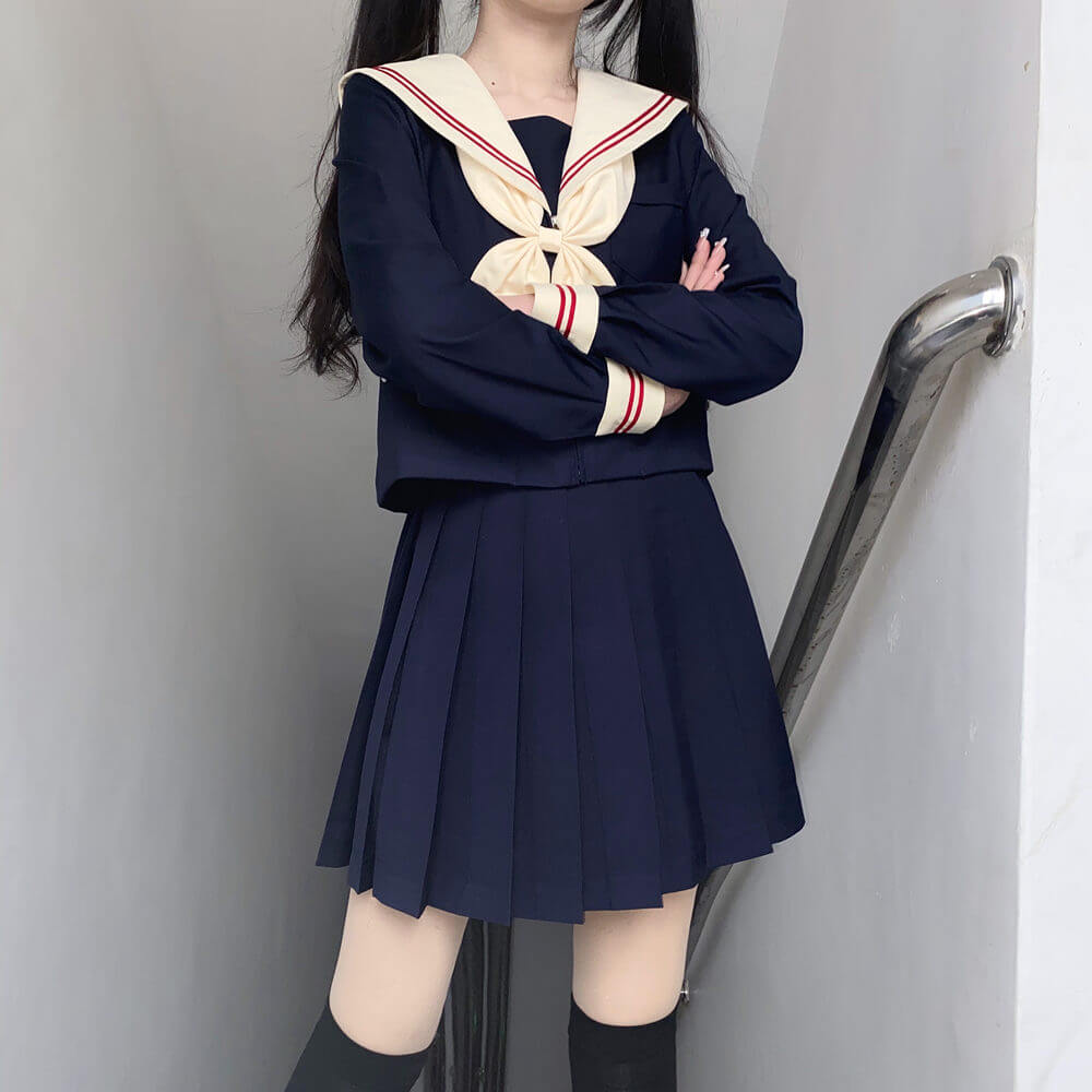 Navy Beige JK sailor girl school uniform set – Pyd Shop