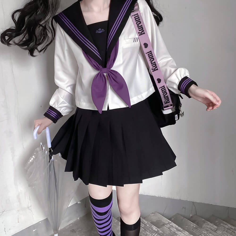 Purple White/ Black JK aesthetic uniform set – Pyd Shop