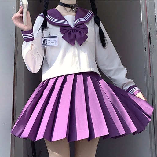 Purple White JK sailor girl school uniform set – Pyd Shop